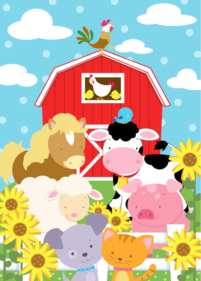Farm Friends Wall Mural - Murals Your Way