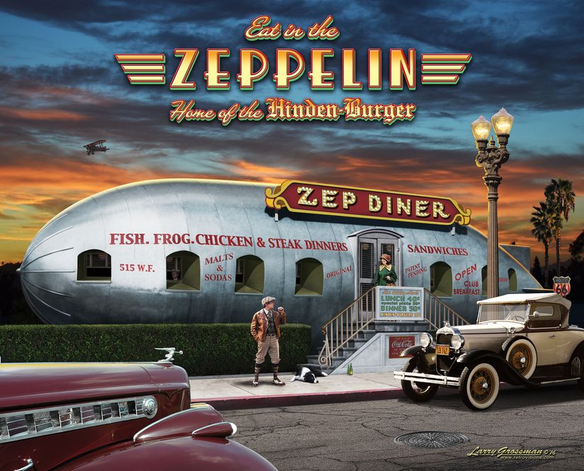 Zeppelin Diner Wall Mural - Murals Your Way
