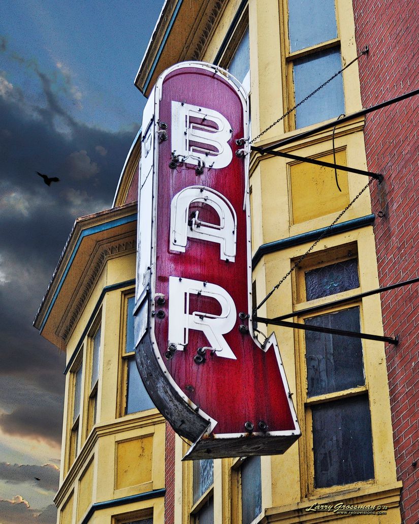 Bar Sign Mural Wallpaper - Murals Your Way