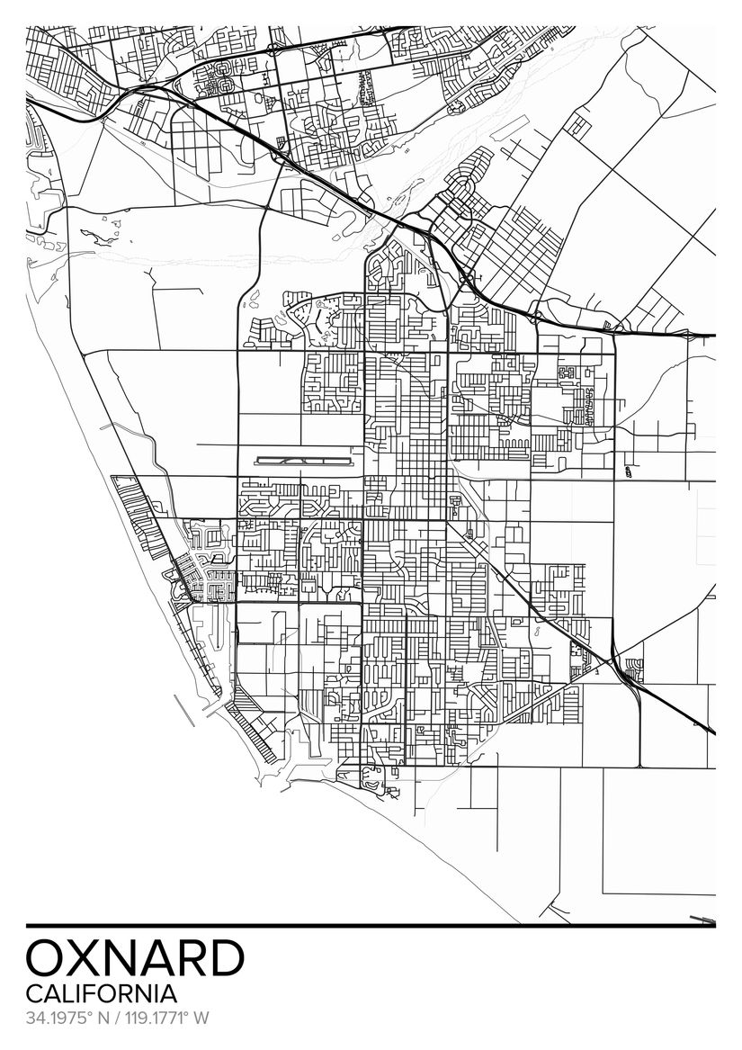 Map Of Oxnard California Wallpaper Mural - Murals Your Way