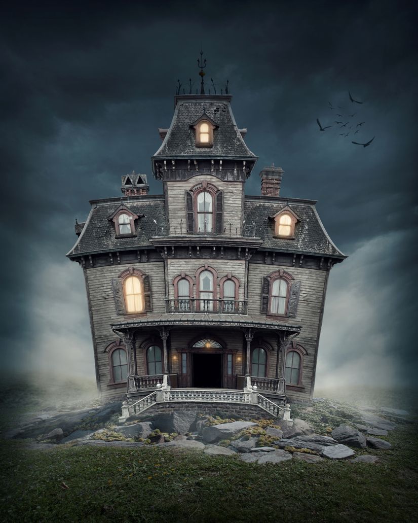 Haunted House Wall Mural - Murals Your Way