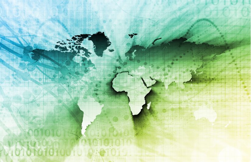 Futuristic World Map Wall Mural - Murals Your Way