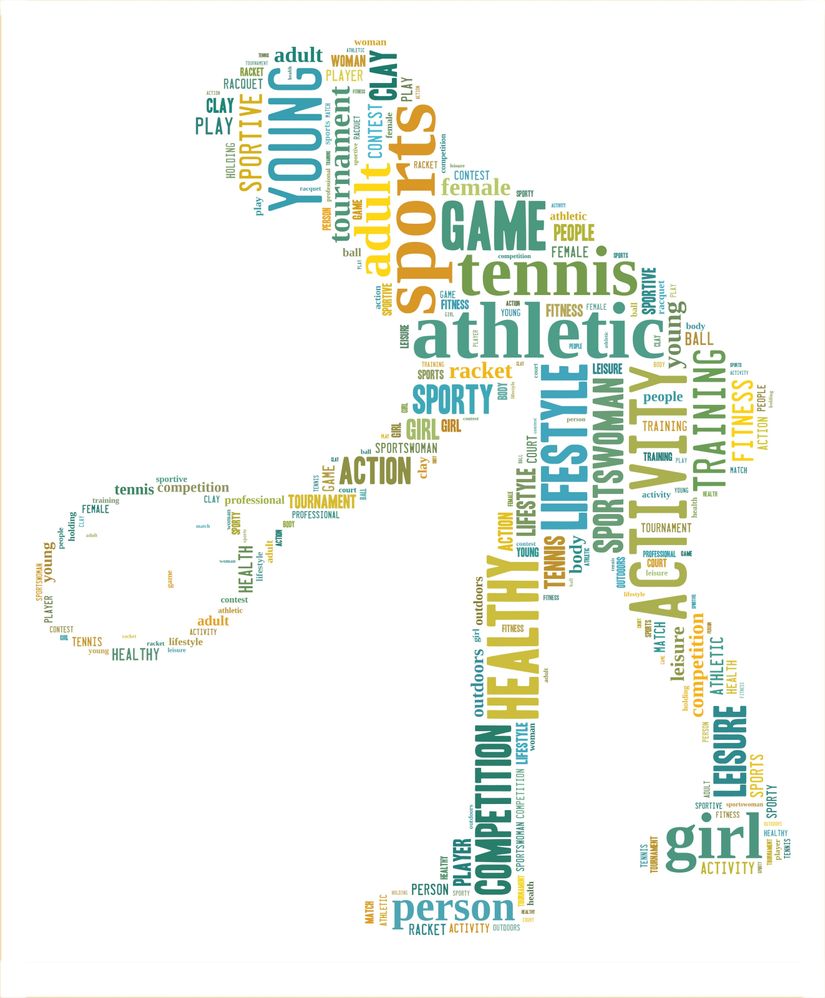 Tennis Player Word Cloud Wall Mural - Murals Your Way