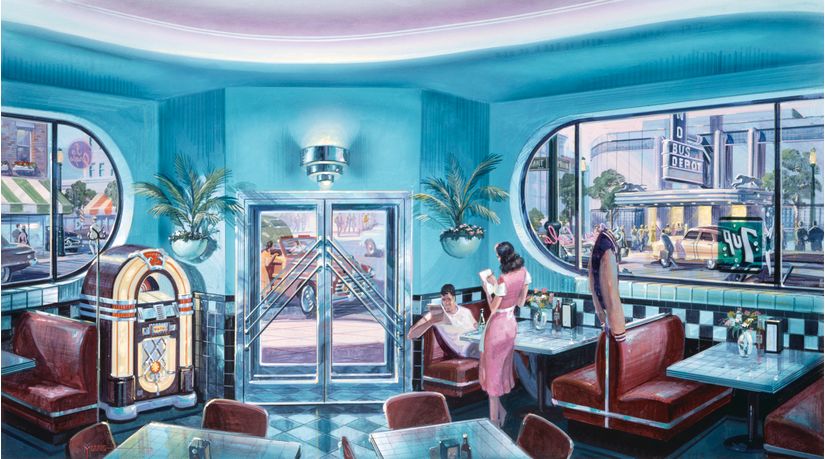 Corner Cafe Mural - Murals Your Way