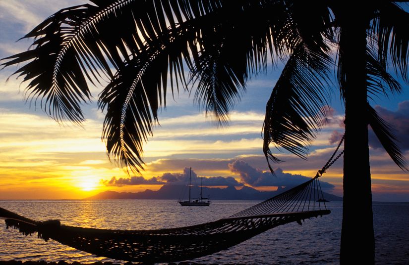 Sunset Over Moorea, French Polynesia 2 Mural - Tim McKenna - Murals ...