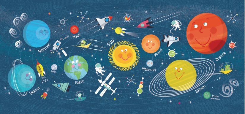 Fun Solar System Mural Wallpaper By Edward Miller - Murals Your Way