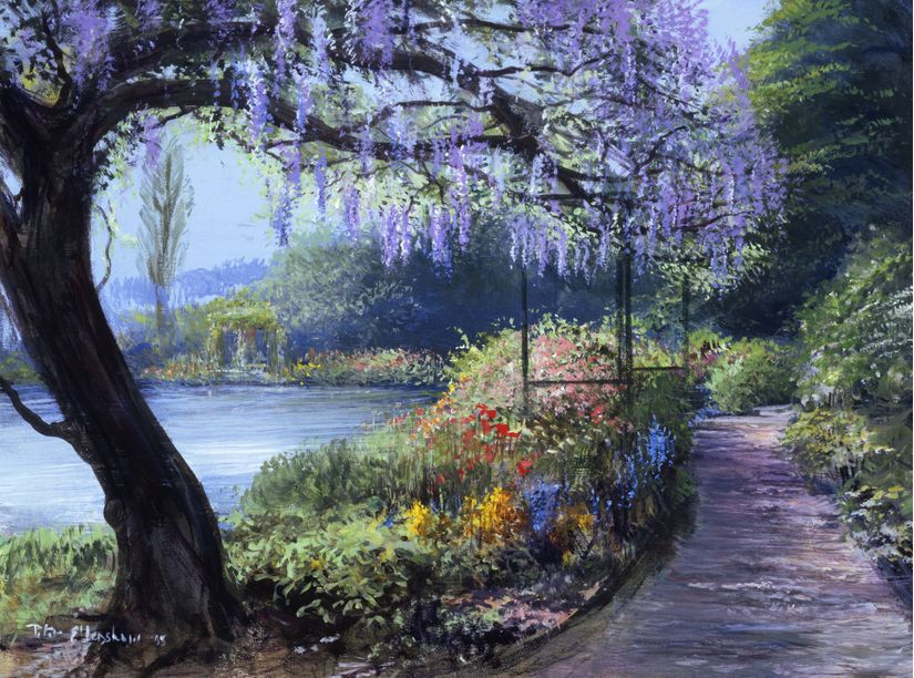 Pathway Through The Garden Mural - Peter Ellenshaw - Murals Your Way