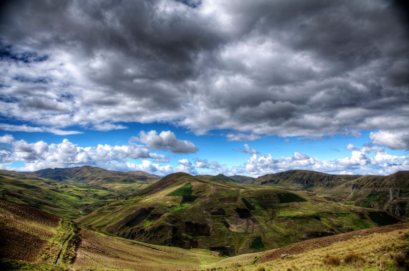 Patchwork Green Mountains With Clouds Mural By Nish Nalbandian - Murals ...