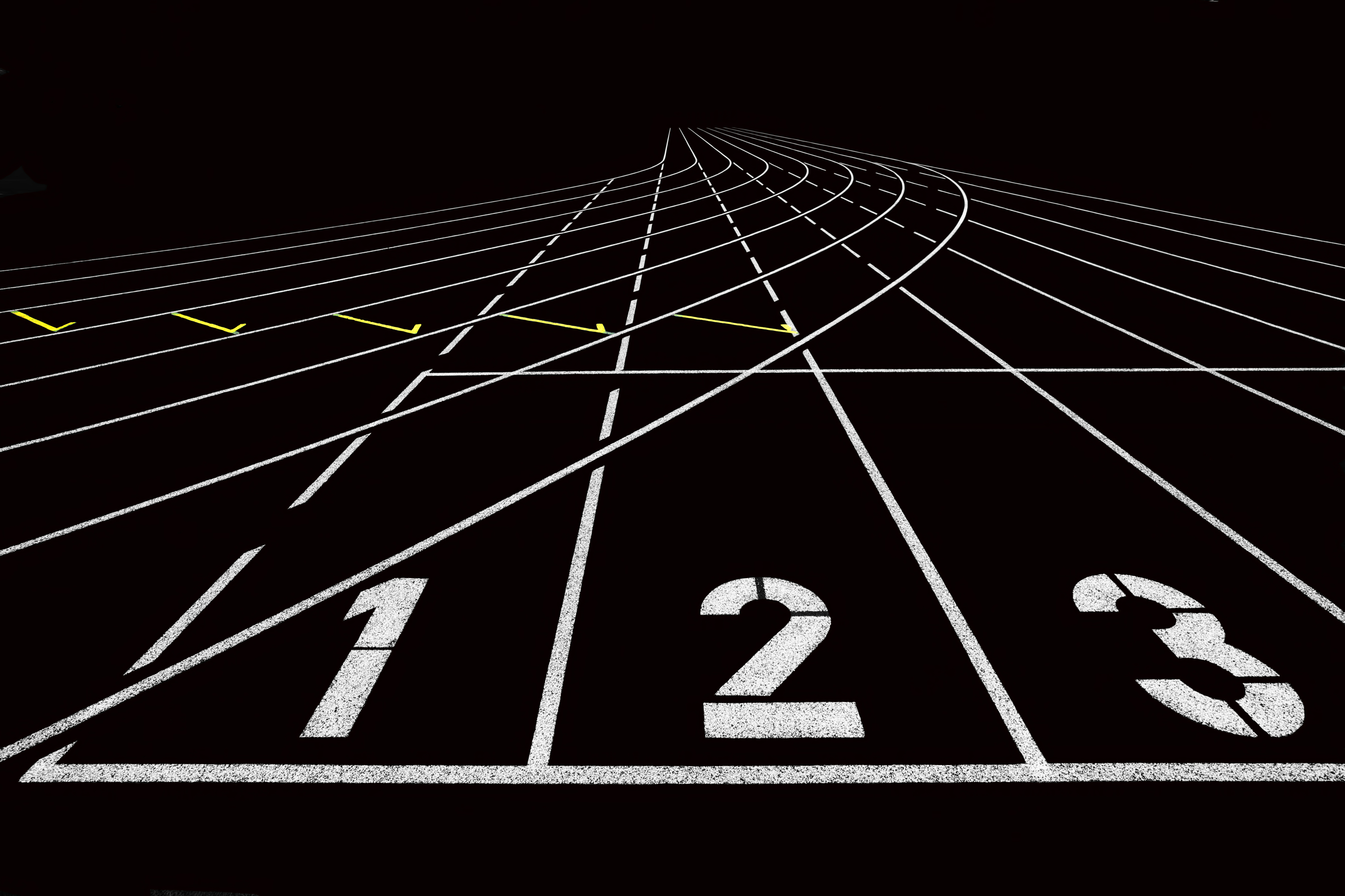 123 Black Running Track Wall Mural - Murals Your Way