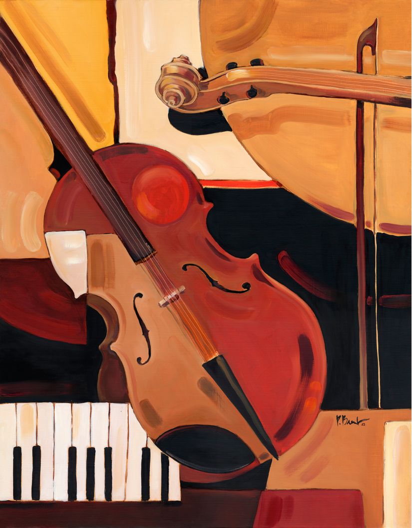 Abstract Violin Mural By Paul Brent - Murals Your Way