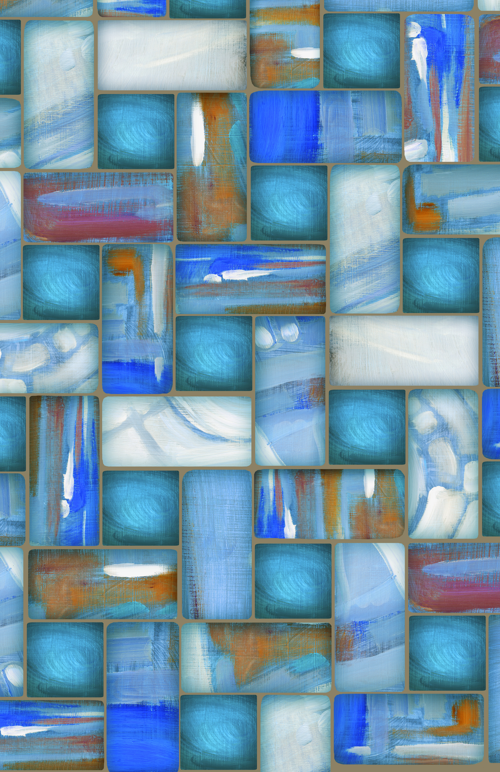 Abstract Blue Mural By Paul Brent - Murals Your Way