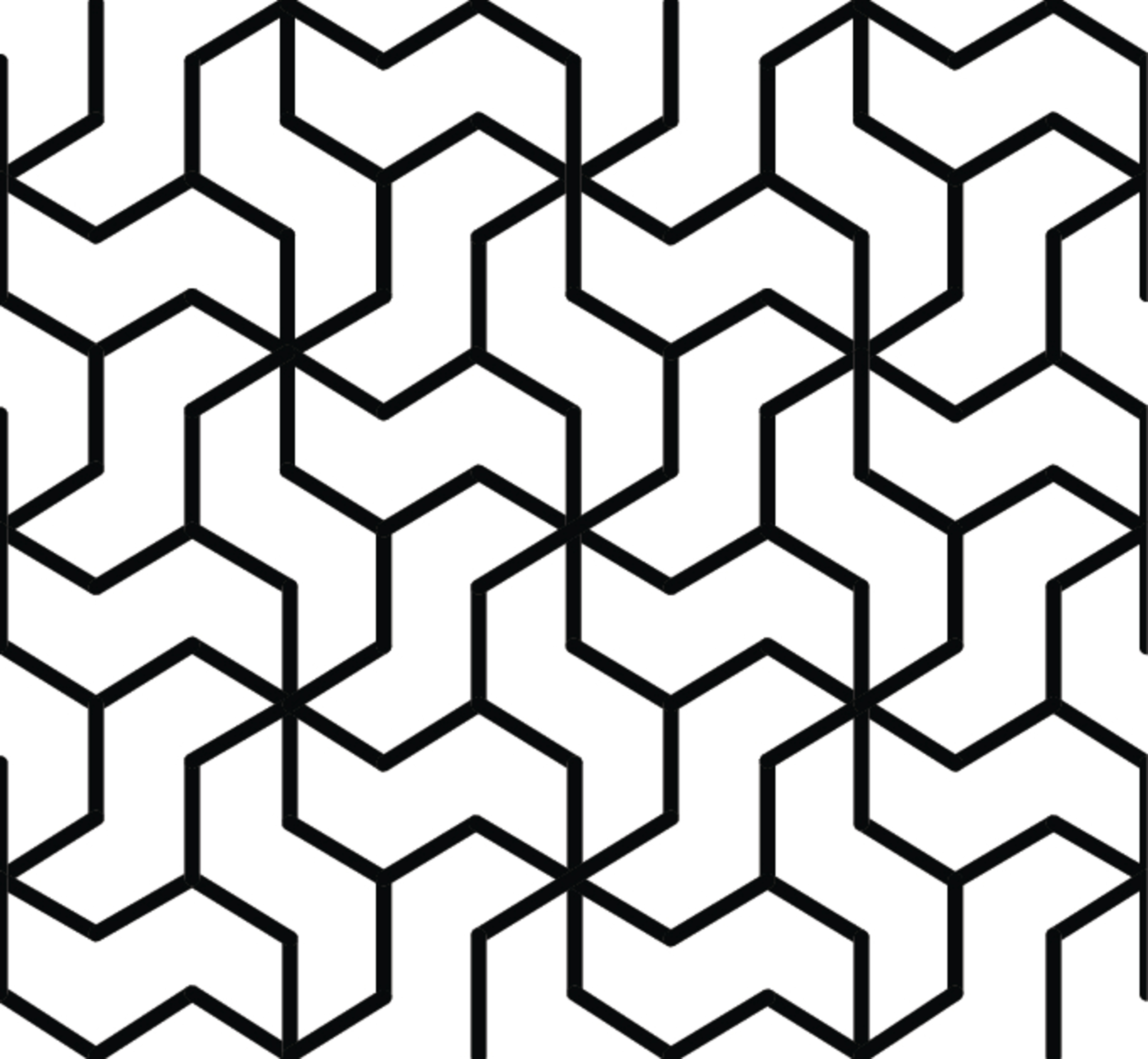 Black and White Geometric Pattern Mural - Murals Your Way