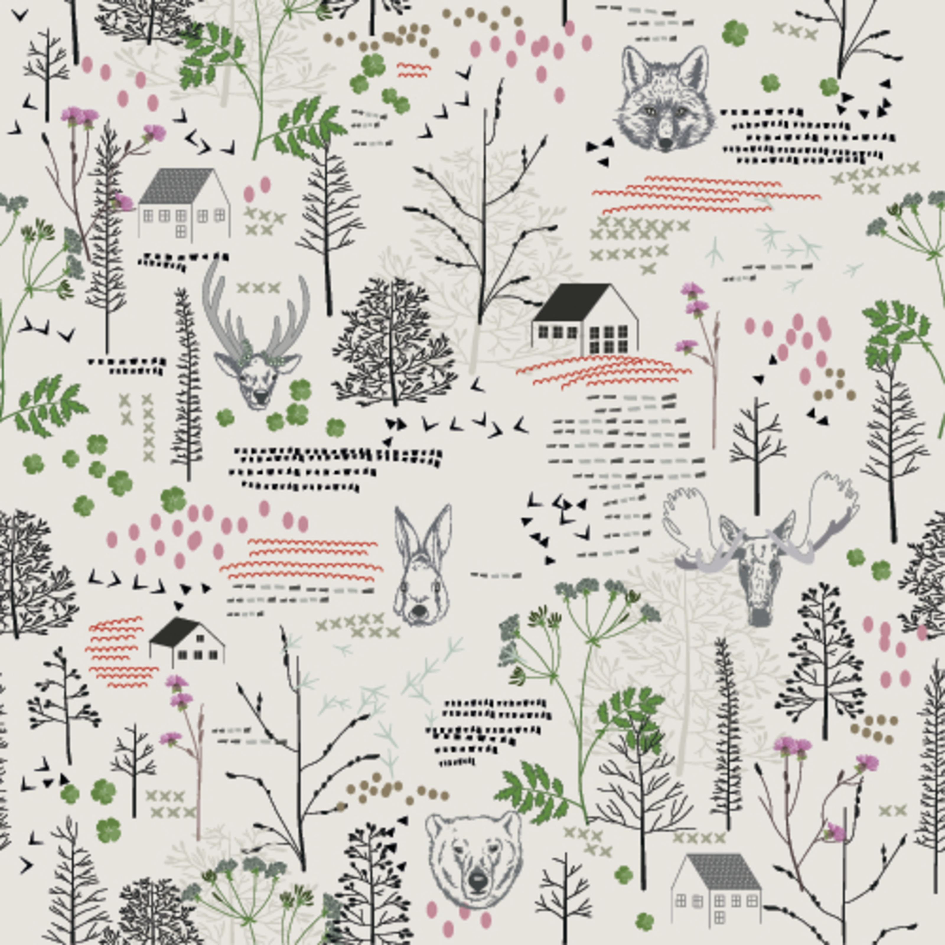 Vintage Animal Pattern Wallpaper - Murals Your Way