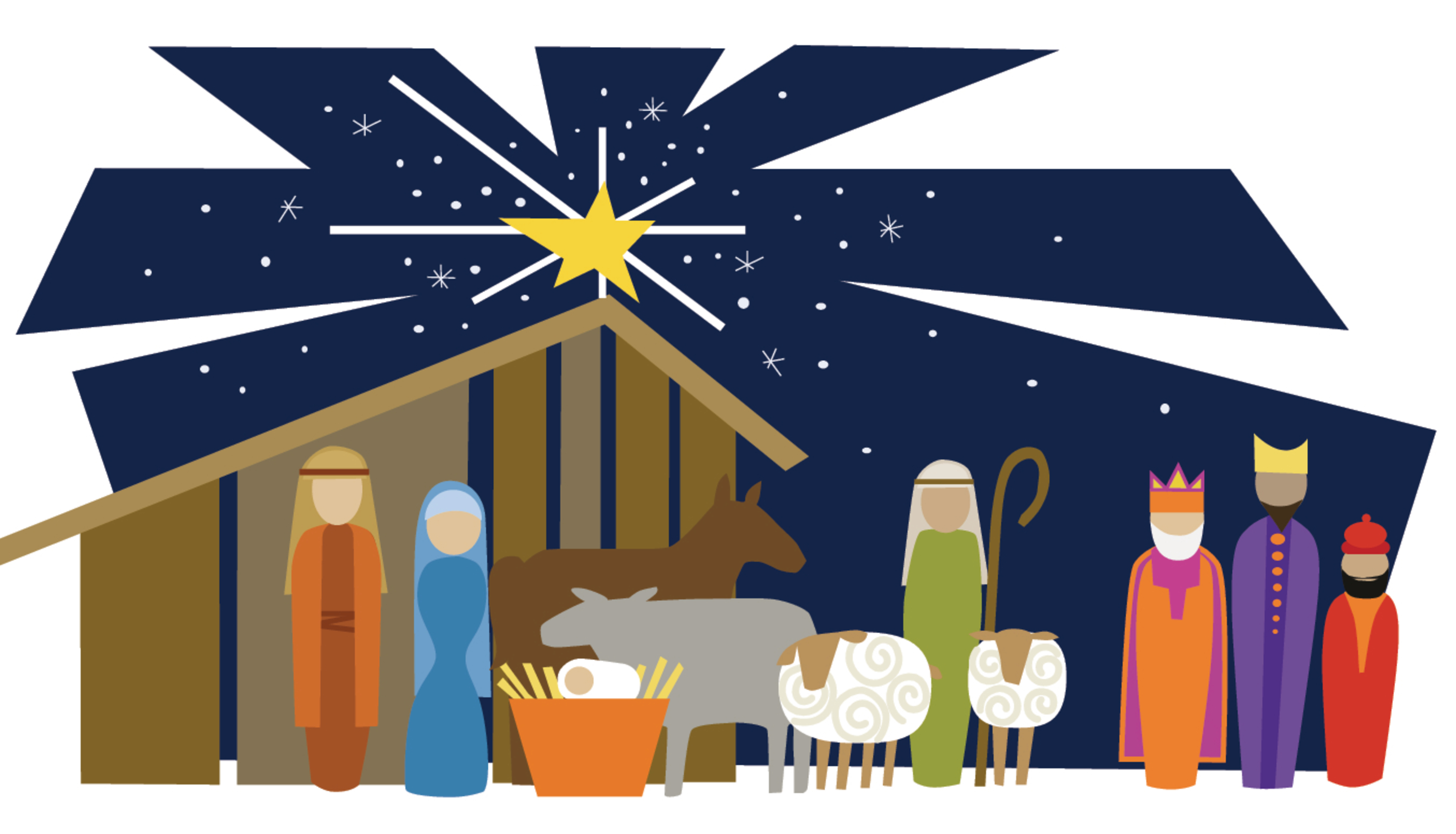 Modern Nativity Mural - Robin Pickens - Murals Your Way