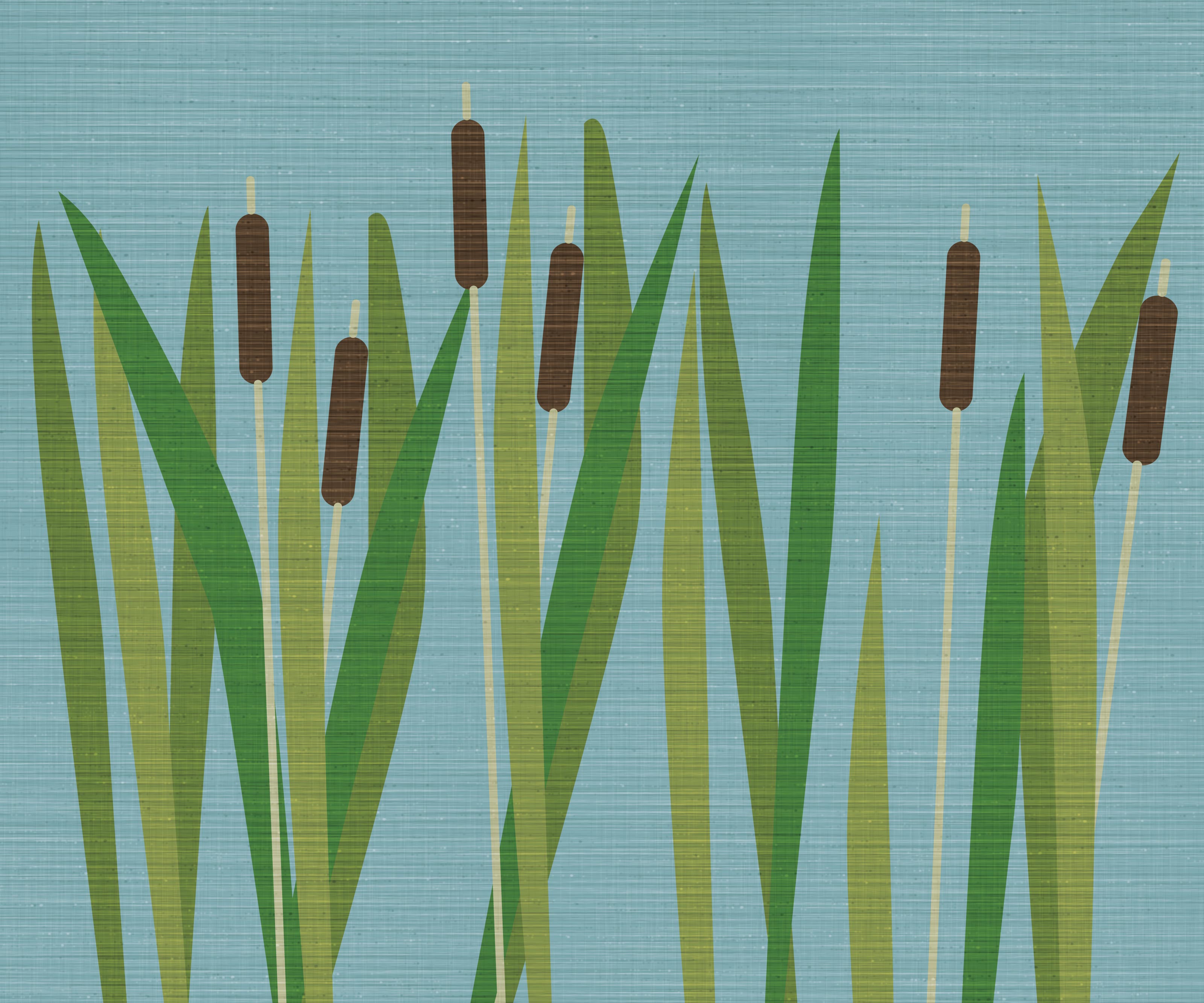 Summer Cattails Mural - Murals Your Way