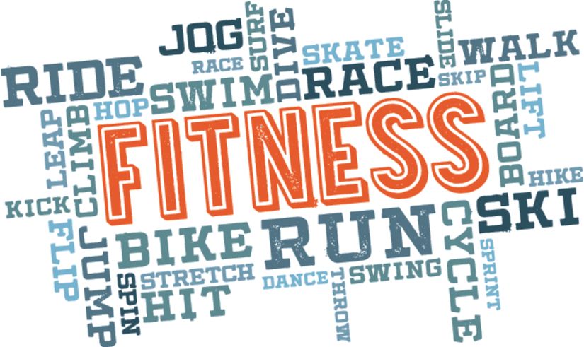 Physical Fitness Word Cloud Mural Wallpaper - Murals Your Way