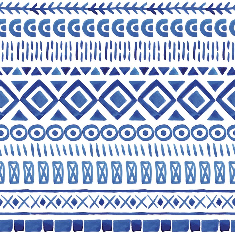 Watercolor Ethnic Seamless Pattern Mural - Murals Your Way