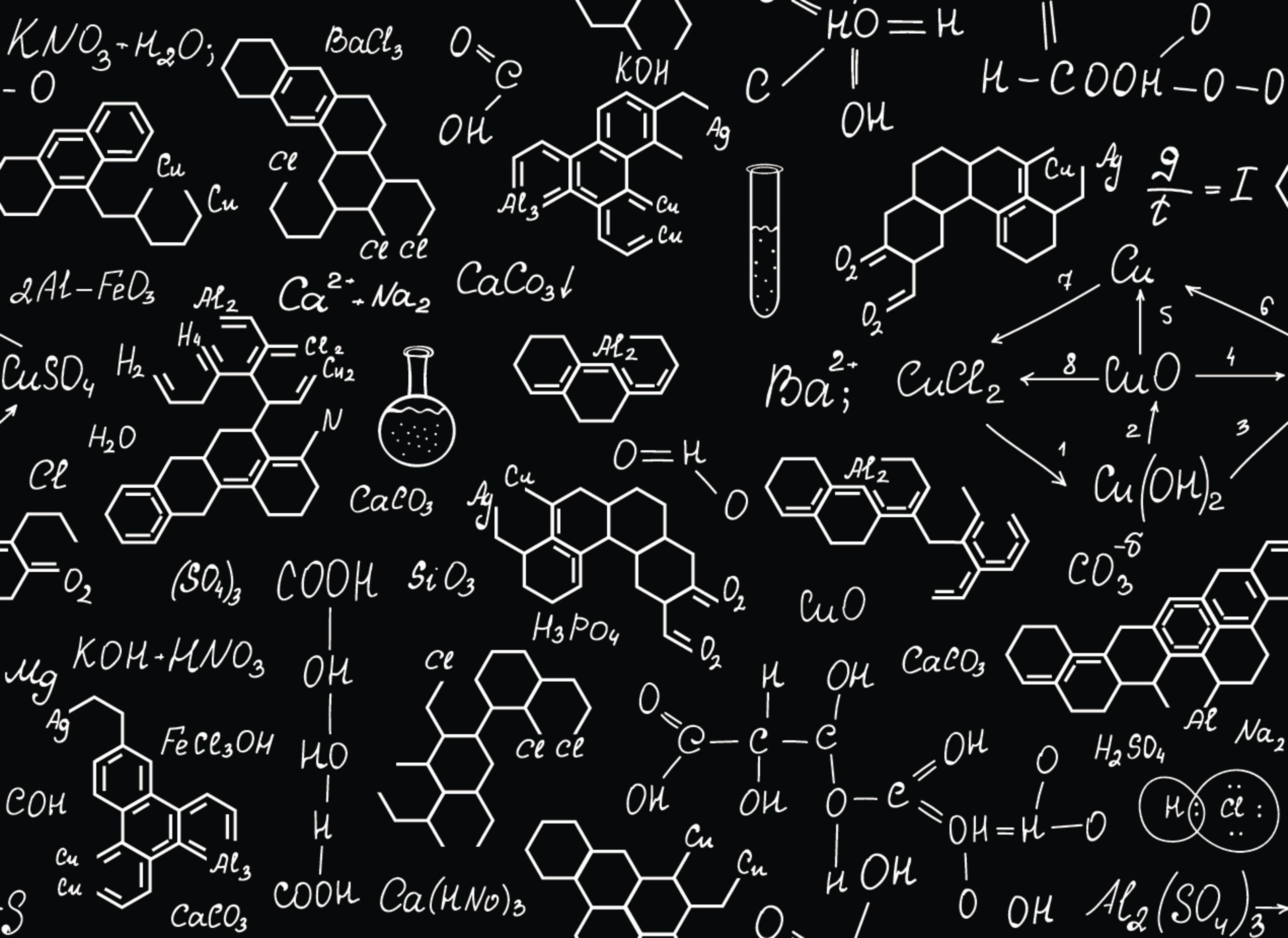 Handwritten Chemistry Formulas Pattern Wallpaper - Murals Your Way