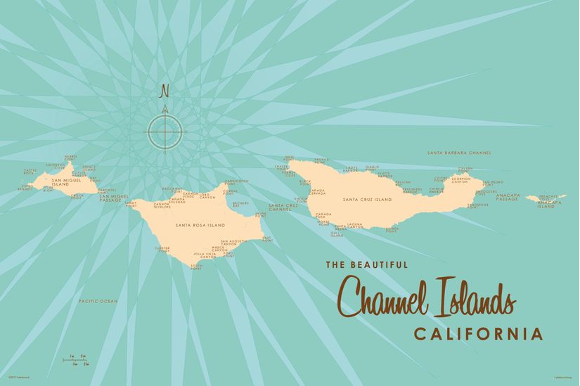 Channel Islands, CA Lake Map - Murals Your Way