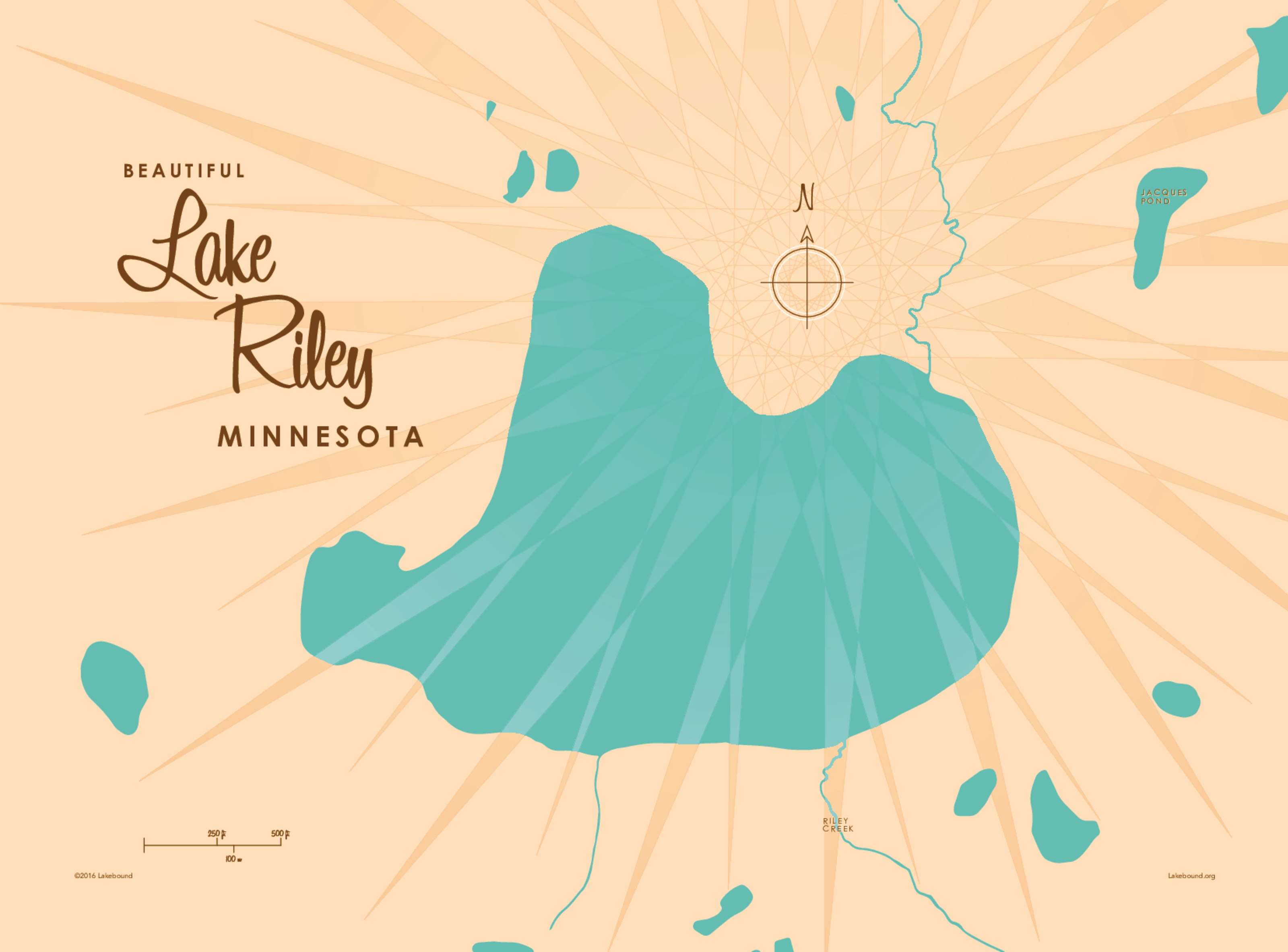 Lake Riley, MN Lake Map Wall Mural - Murals Your Way