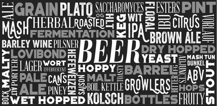 Beer Word Cloud Wall Mural - Murals Your Way