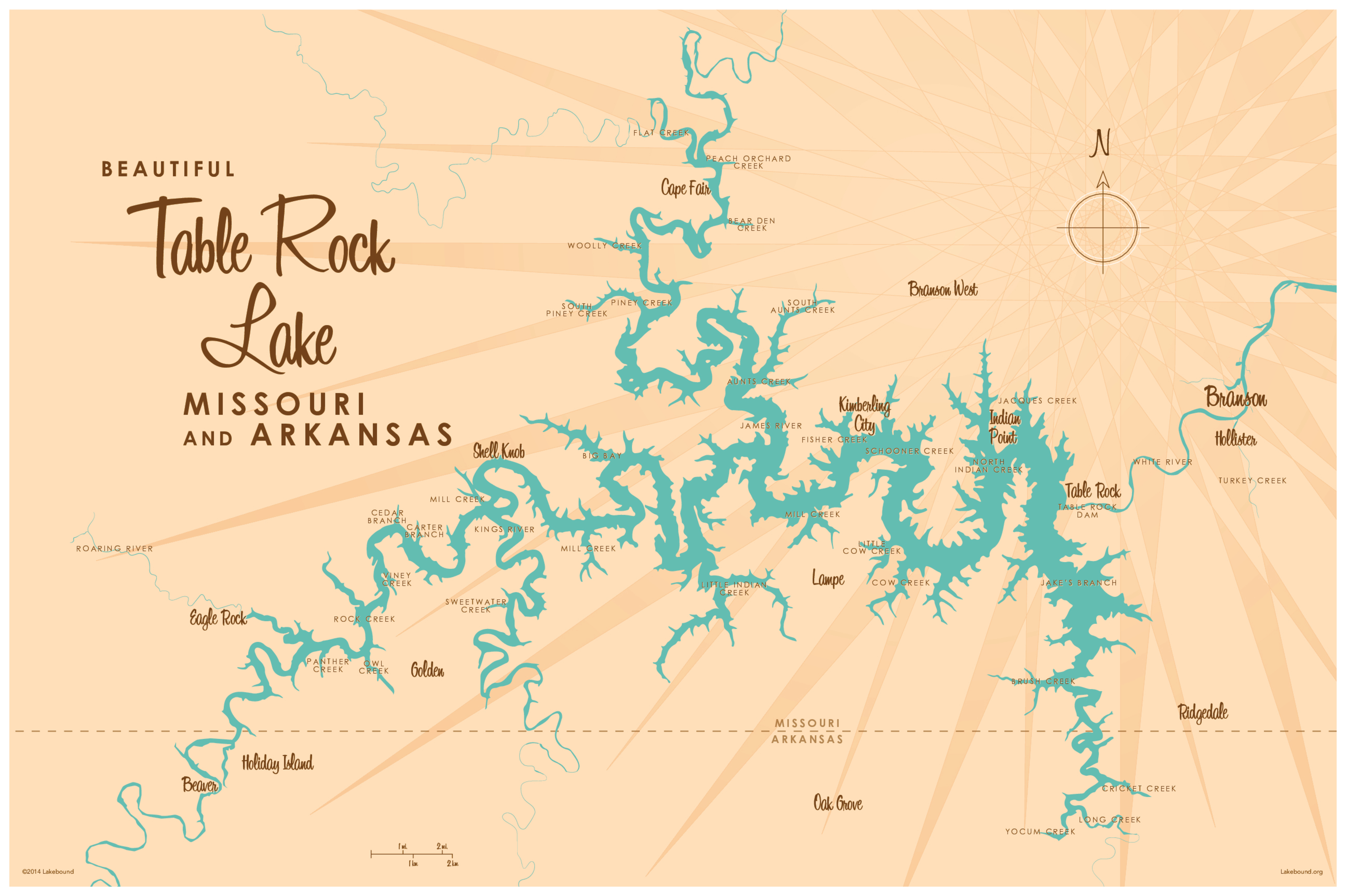 Table Rock Lake Map Printable Table Rock State Park Trails | Missouri
