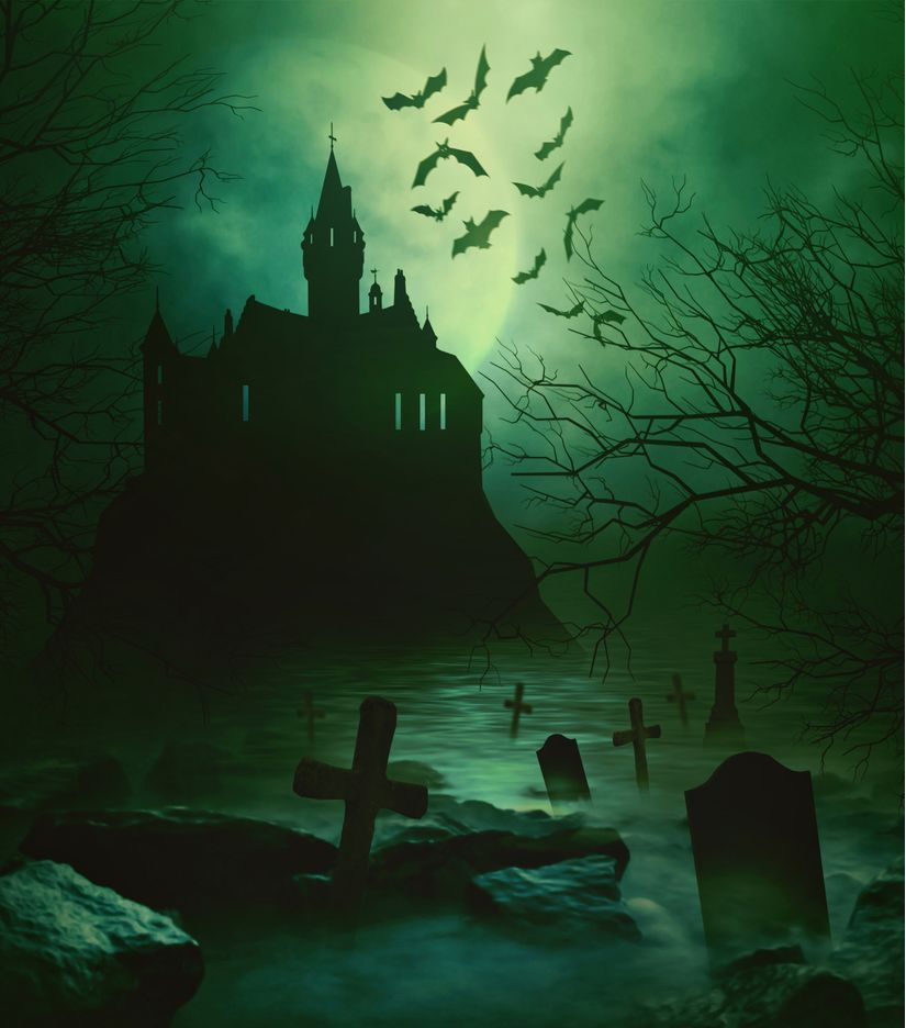 Halloween Castle Mural Wallpaper - Murals Your Way