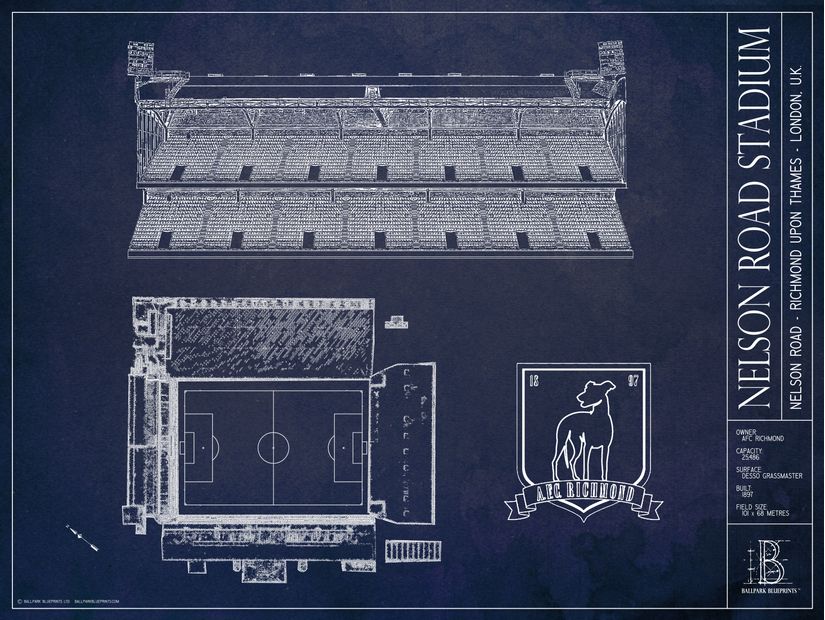 Ted Lasso's Nelson Road Stadium Blueprint Wallpaper Mural - Murals Your Way
