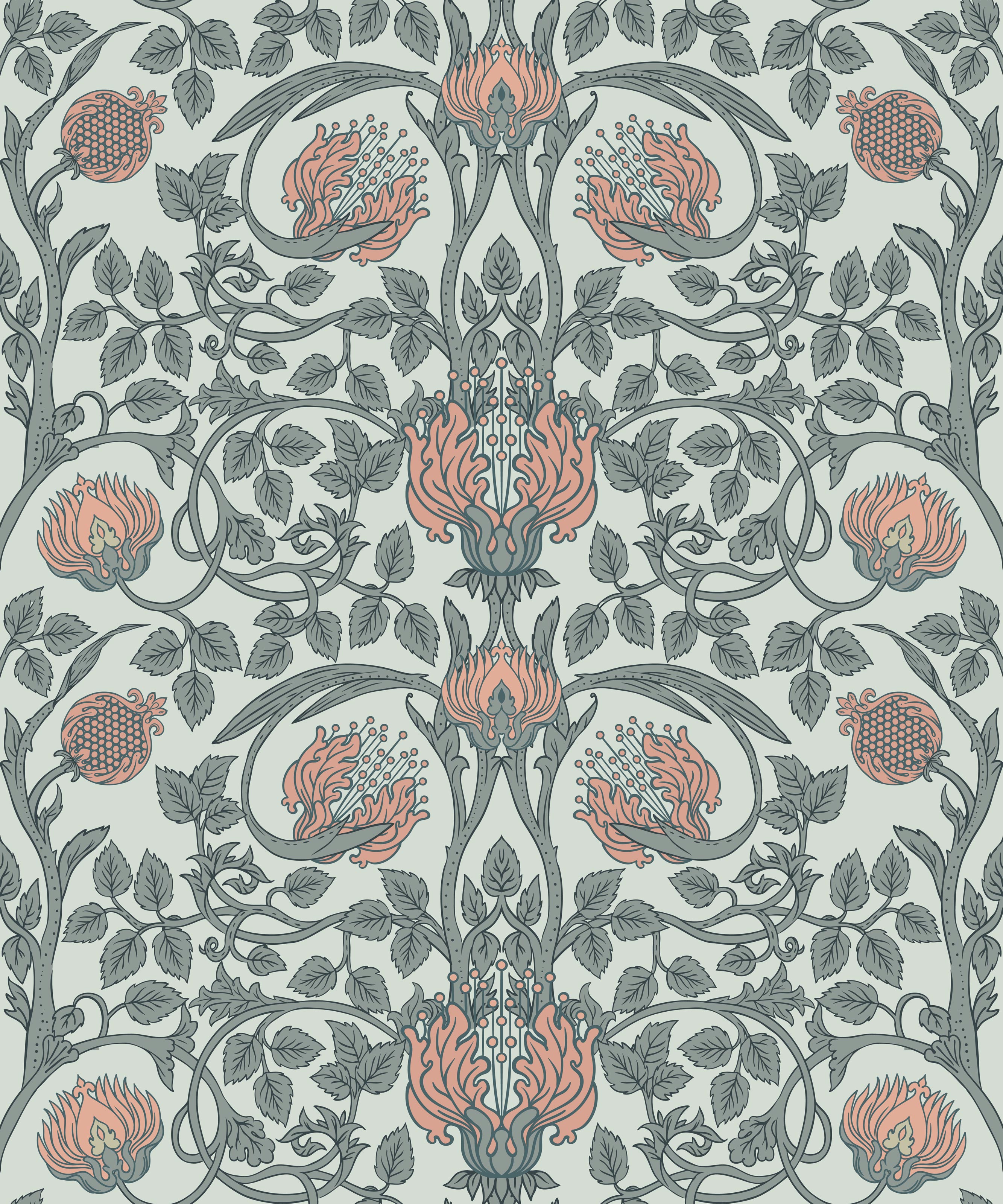 Floral Arts And Crafts Pattern Wallpaper - Murals Your Way