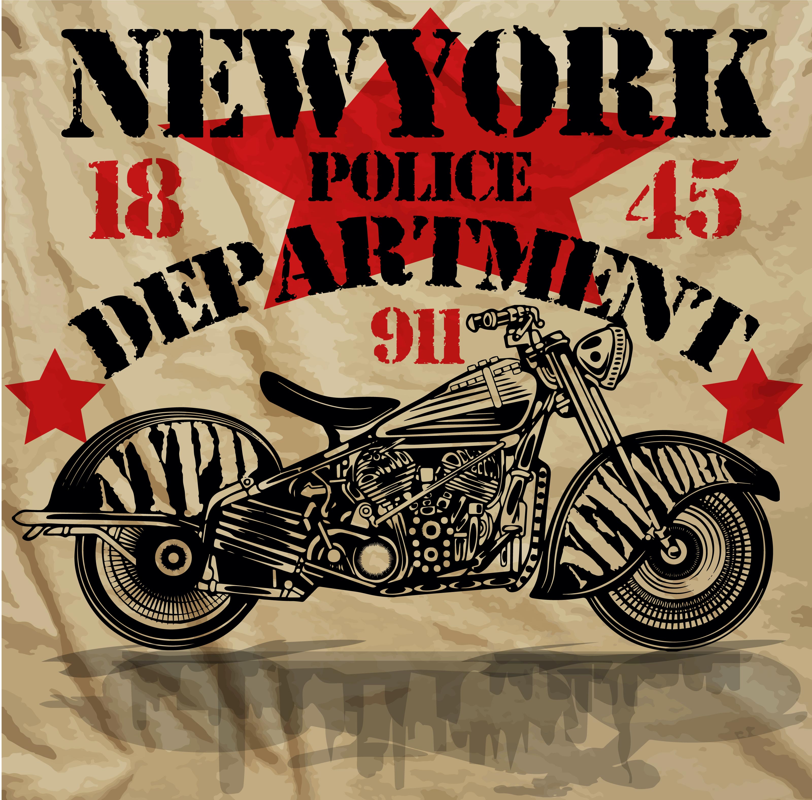 NYPD Motorcycle Mural - Murals Your Way