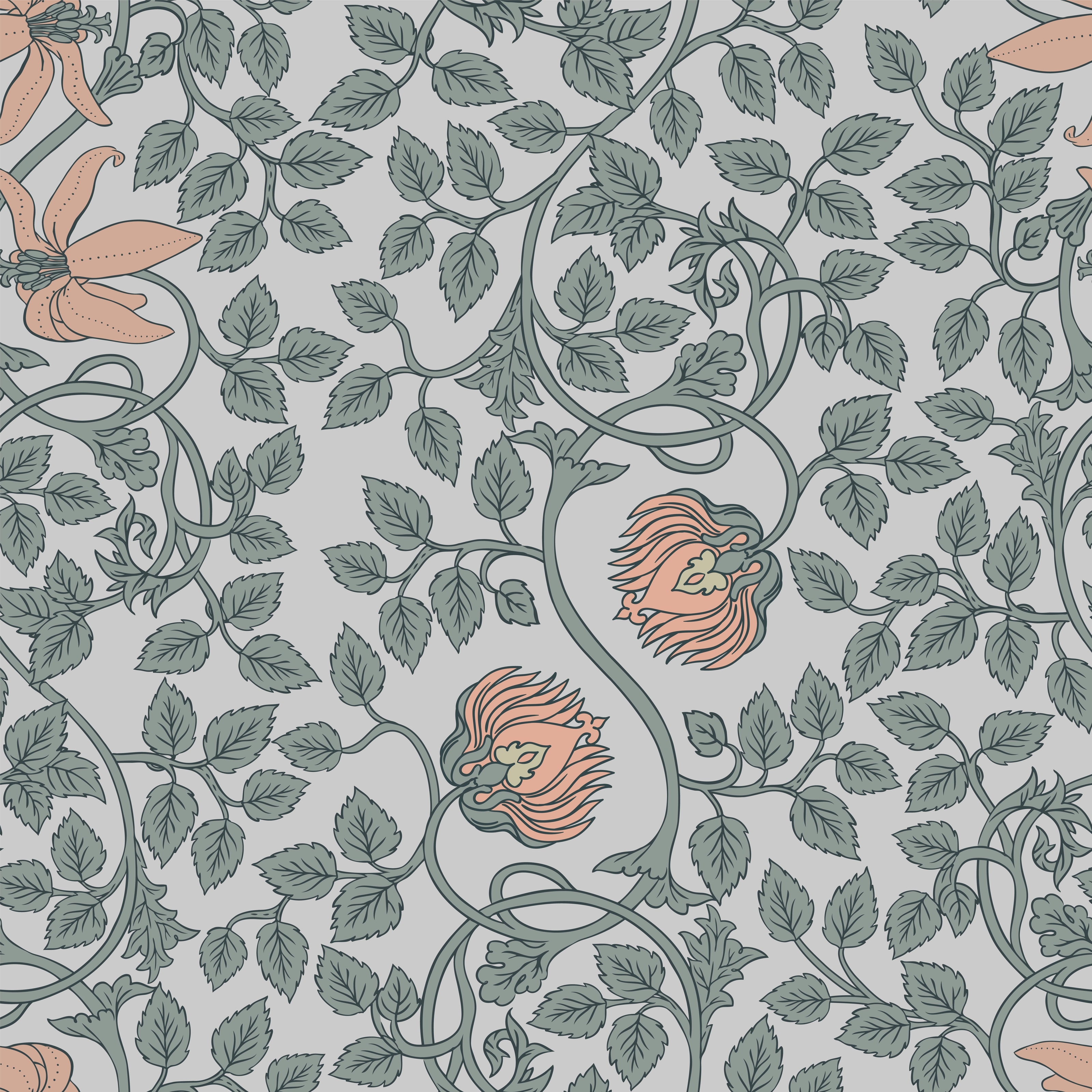 Wandering Vines Pattern Wallpaper - Murals Your Way
