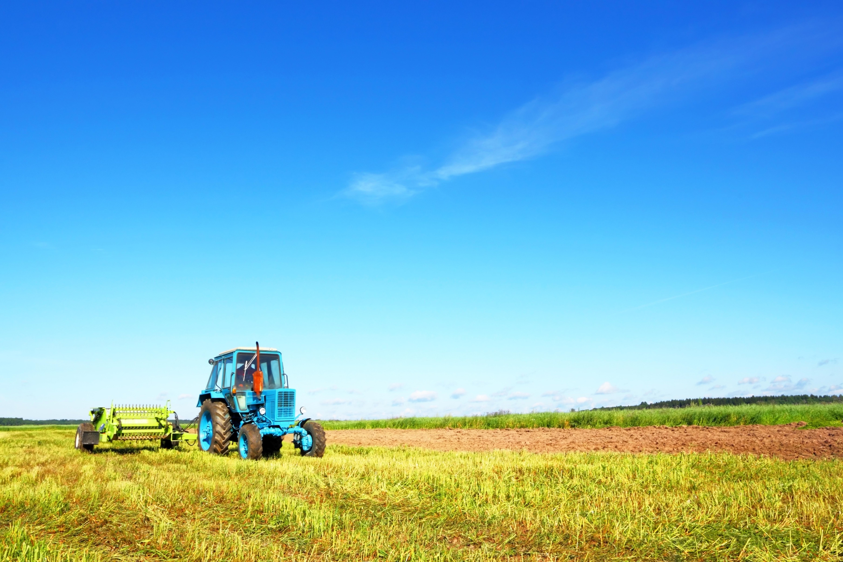 Tractor On A Farmer Field Wall Mural - Murals Your Way