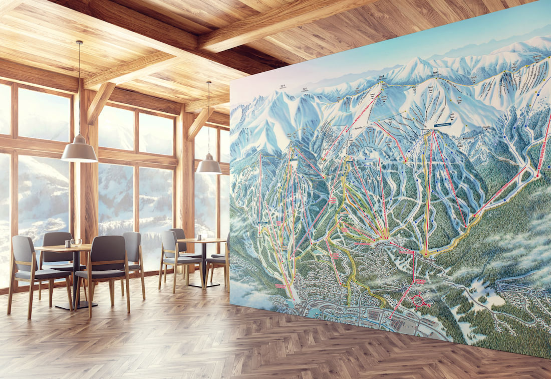 Breckenridge Ski Trail Map Wall Mural - Murals Your Way