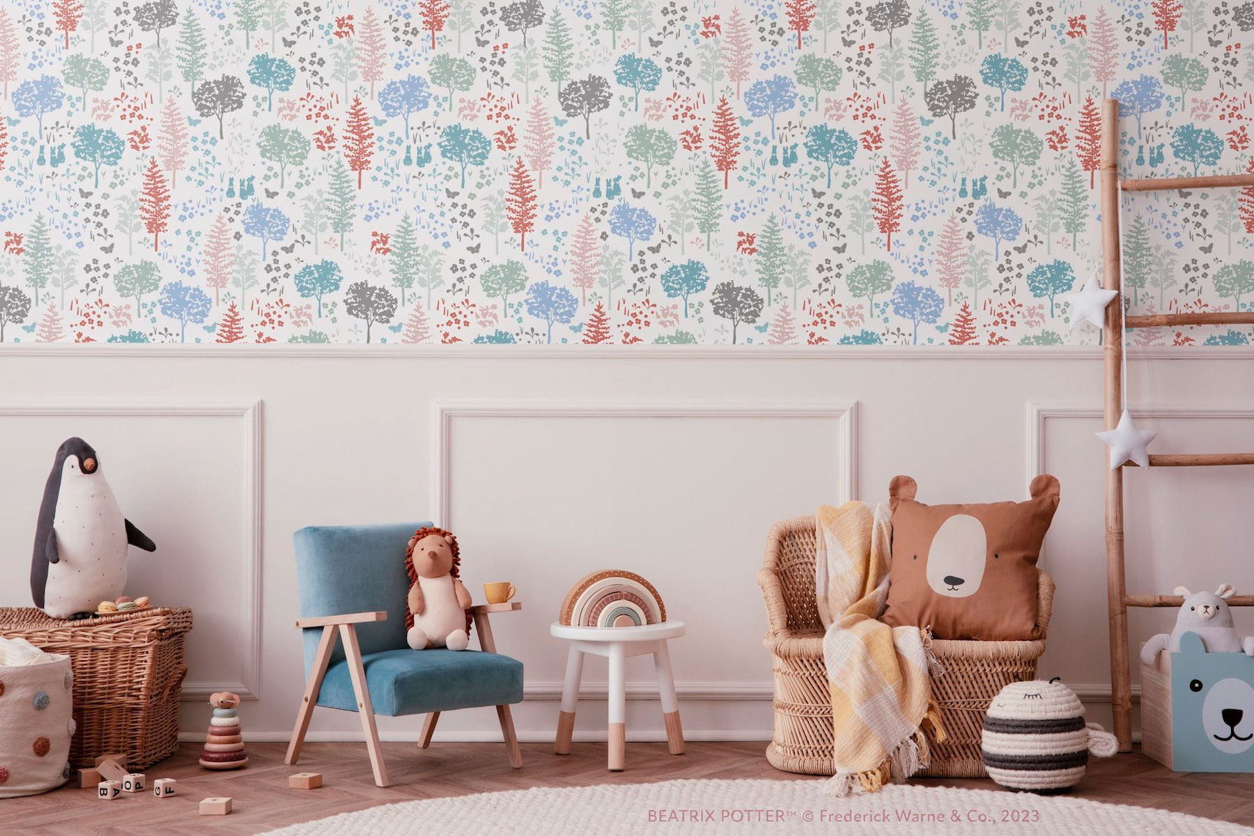 Multi-Colored Tree Pattern Wallpaper - Murals Your Way