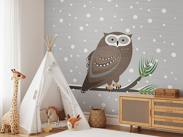 Winter Owl Mural - Murals Your Way