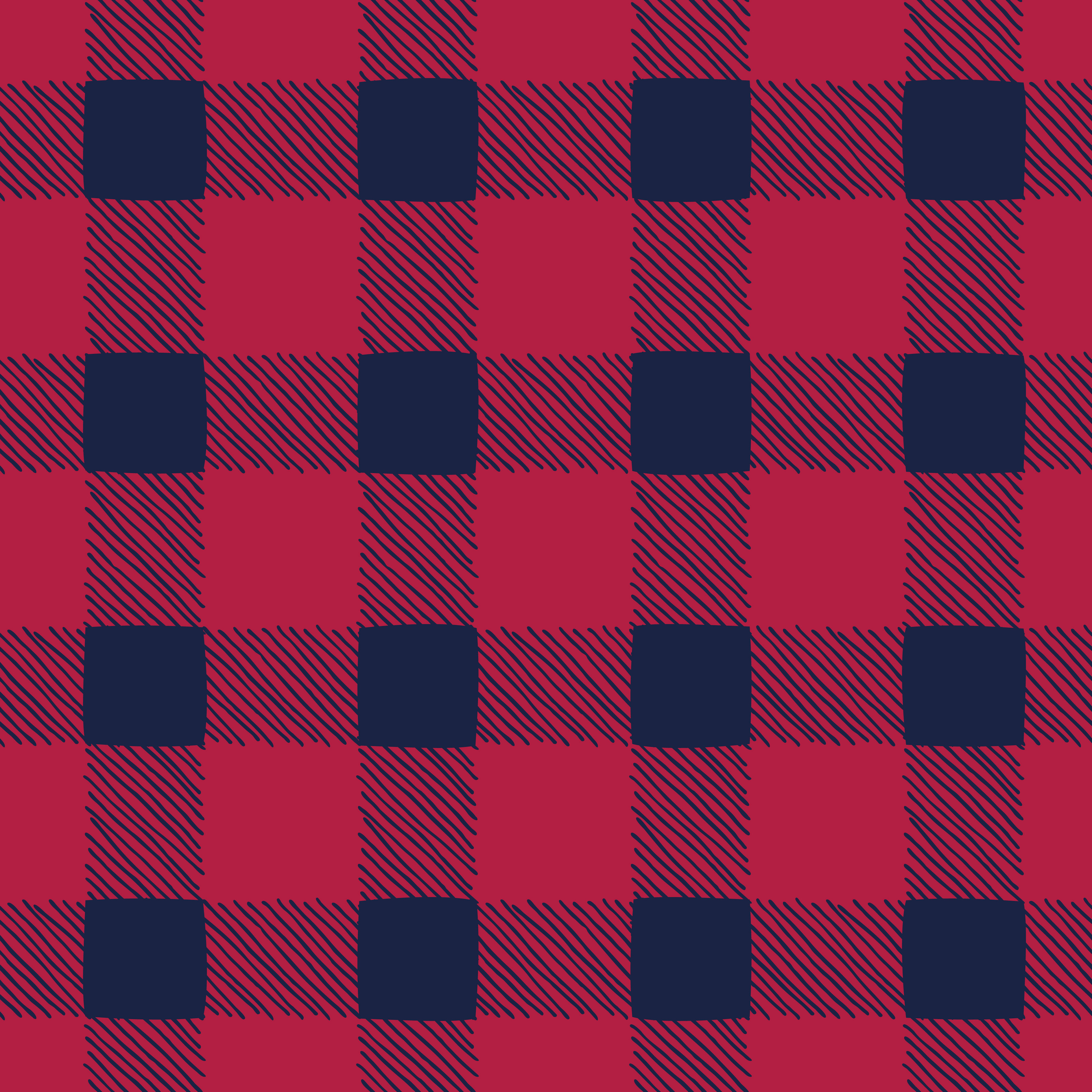 Hand-Drawn Red and Blue Buffalo Check Wallpaper - Murals Your Way