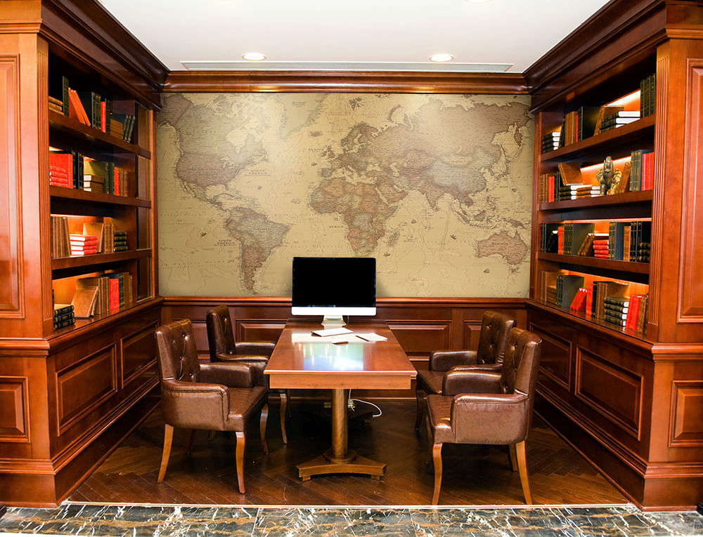 Ancient Geographic Map Of The World Wall Mural - Murals Your Way