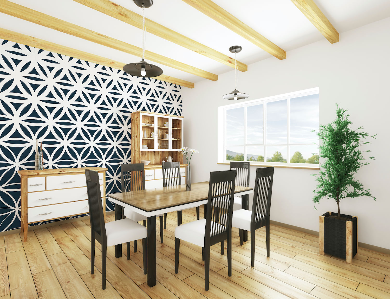 Geo Flower Gradient Wall Mural - Murals Your Way