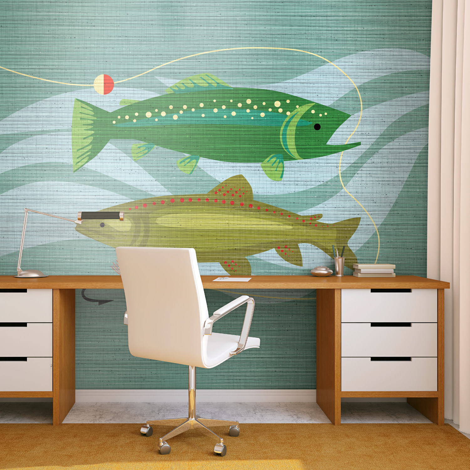 Gone Fishing Mural - Murals Your Way