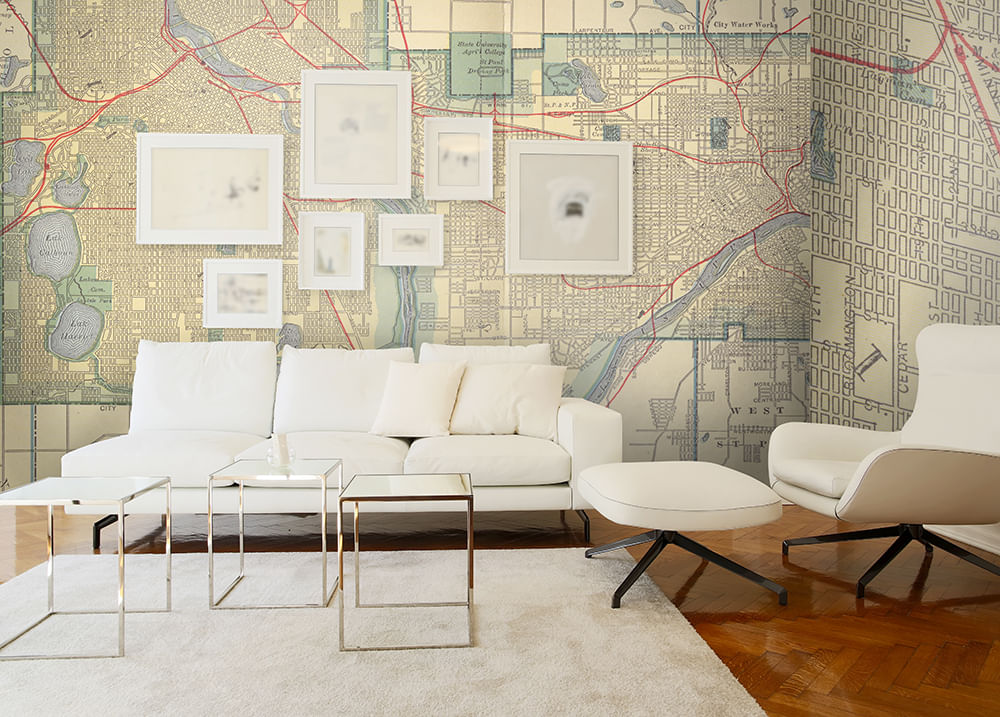 Vintage Minneapolis St. Paul Map Wall Mural - Murals Your Way