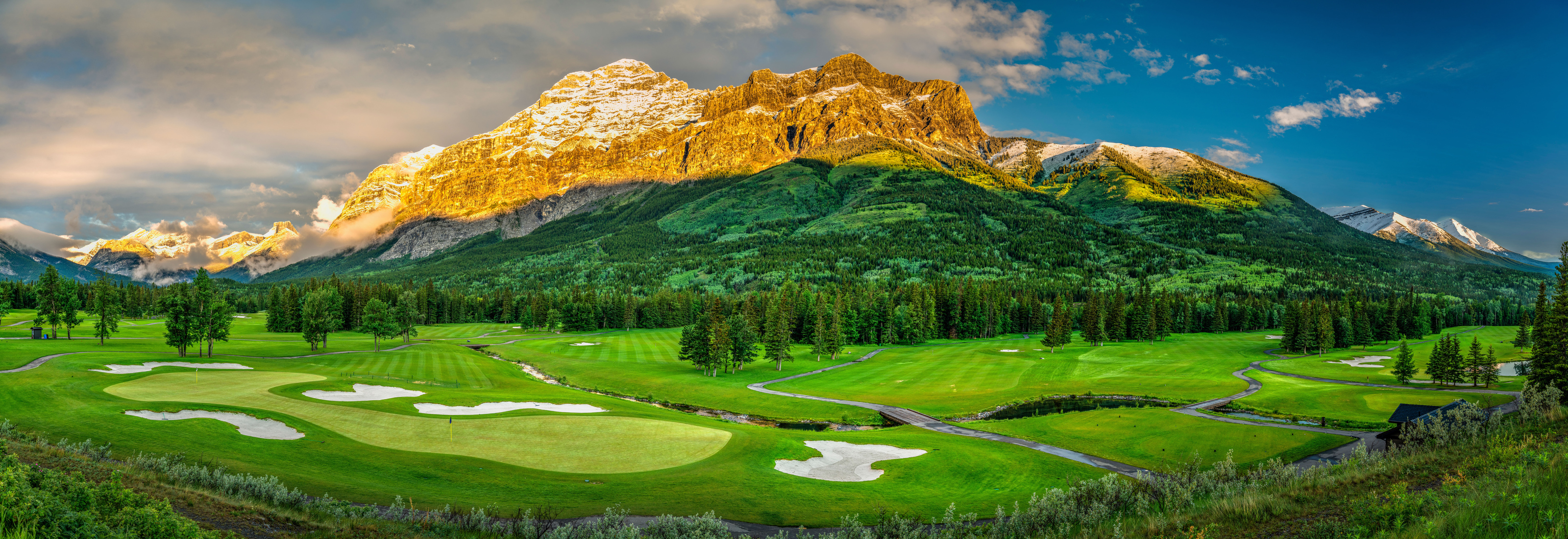 Golf Course Near Mount Kidd Wall Mural - Murals Your Way
