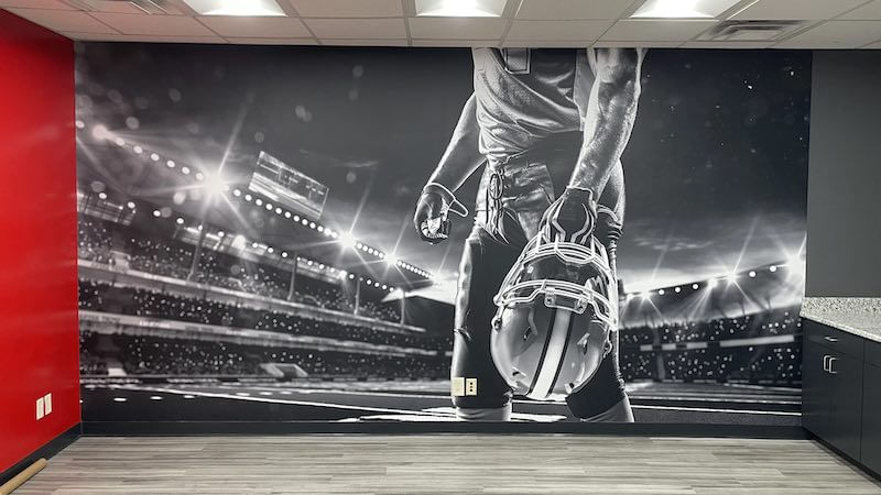 Football Player In Stadium Wall Mural - Murals Your Way