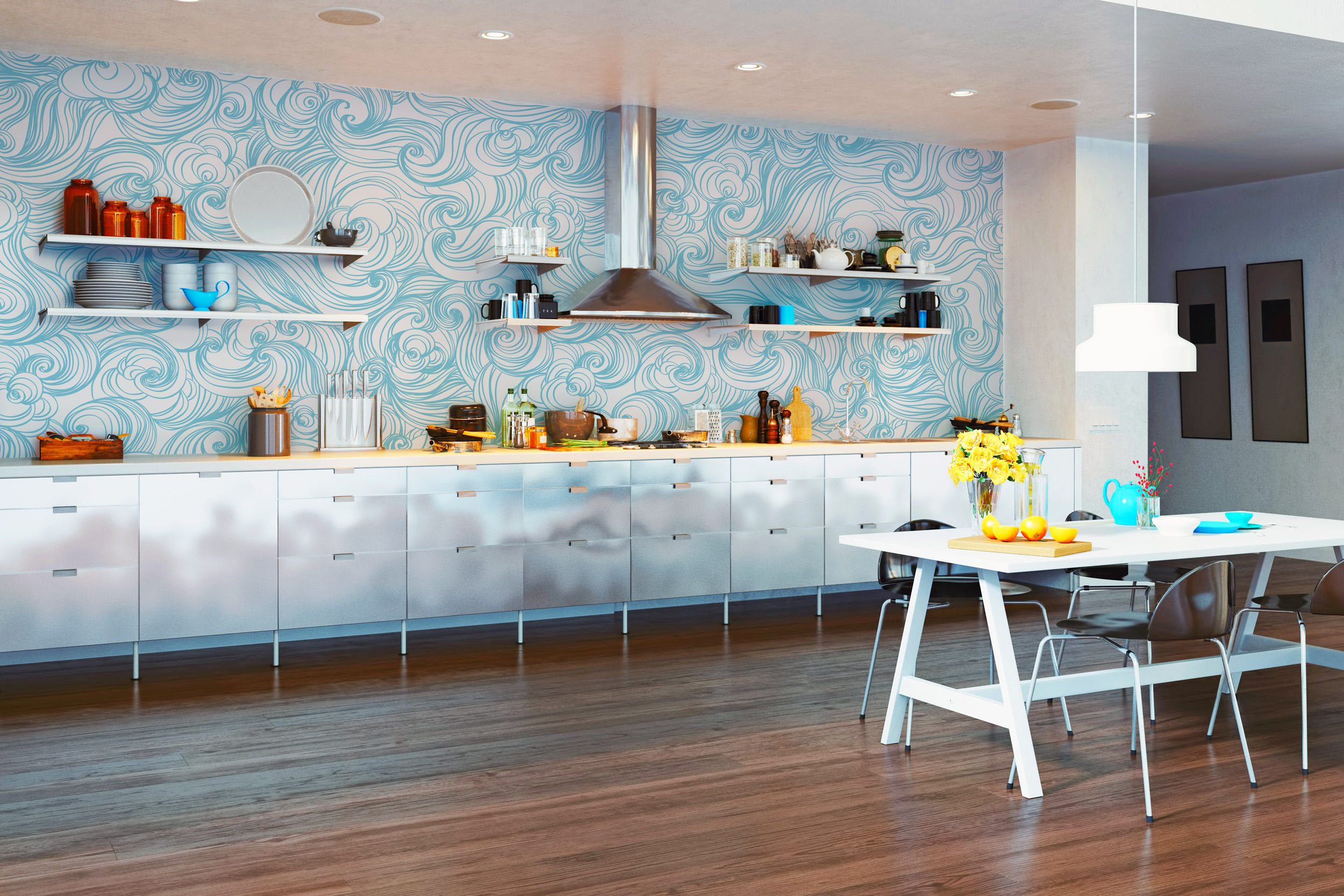 Waves and Curls Mural - Murals Your Way
