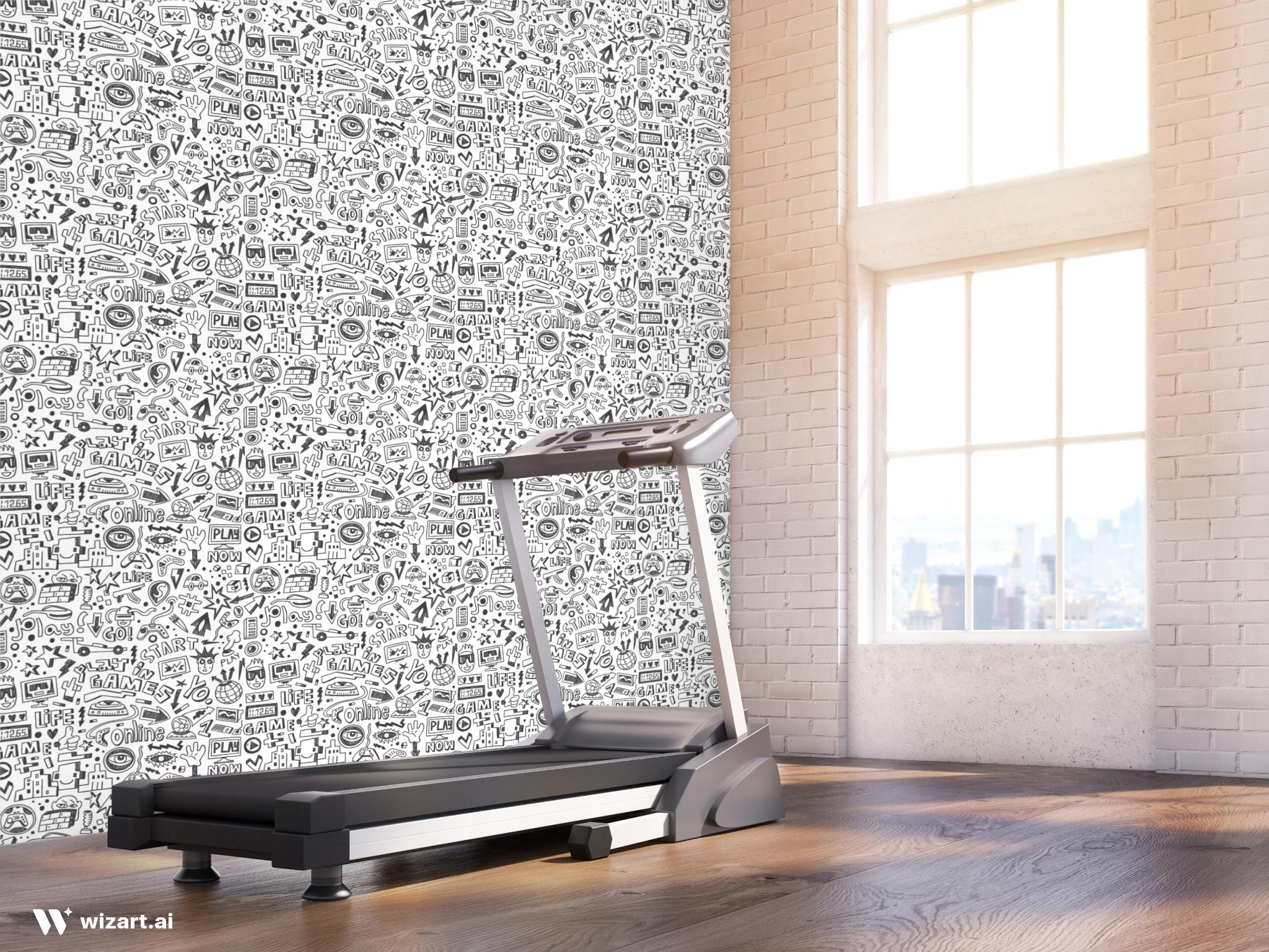 Video Game Doodle Wallpaper - Murals Your Way