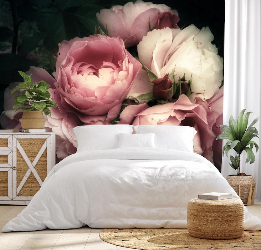 Romantic Bouquet of Pink Roses Wall Mural - Murals Your Way