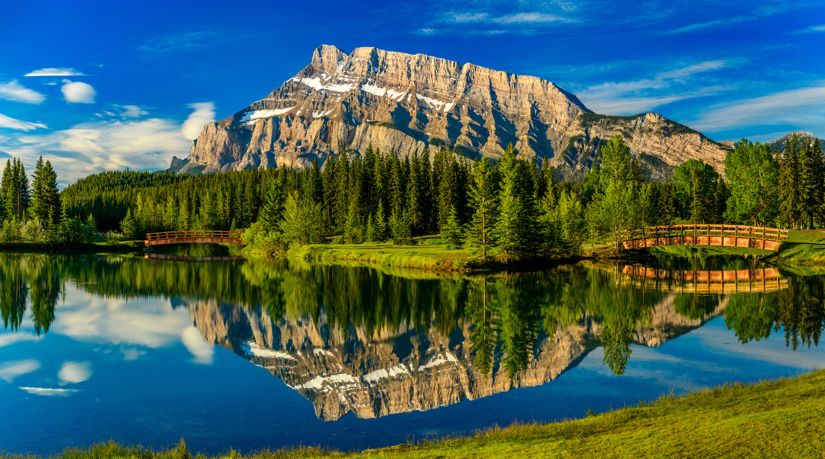 Mount Rundle Reflecting In Cascade Pond Wall Mural - Murals Your Way