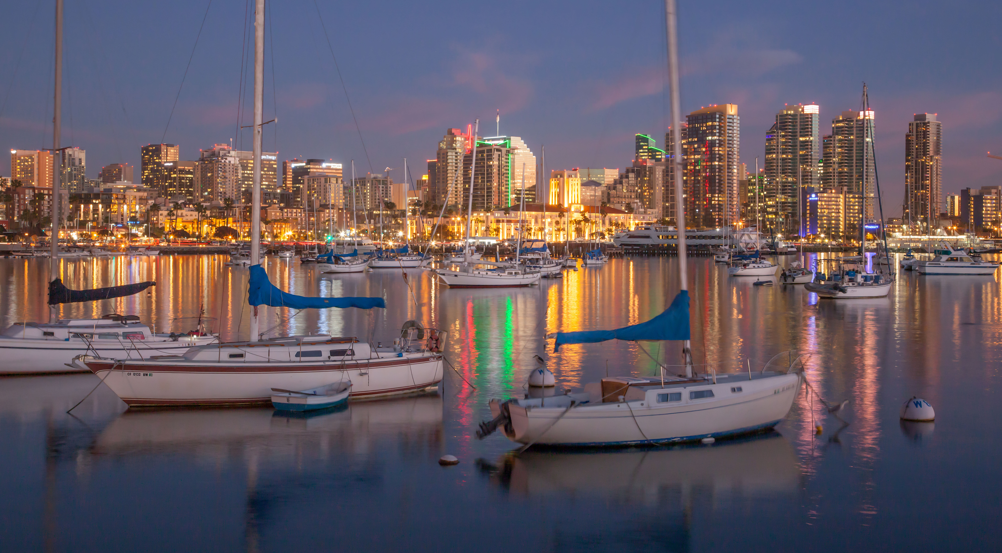 San Diego Skyline From The Harbor Wall Mural - Murals Your Way