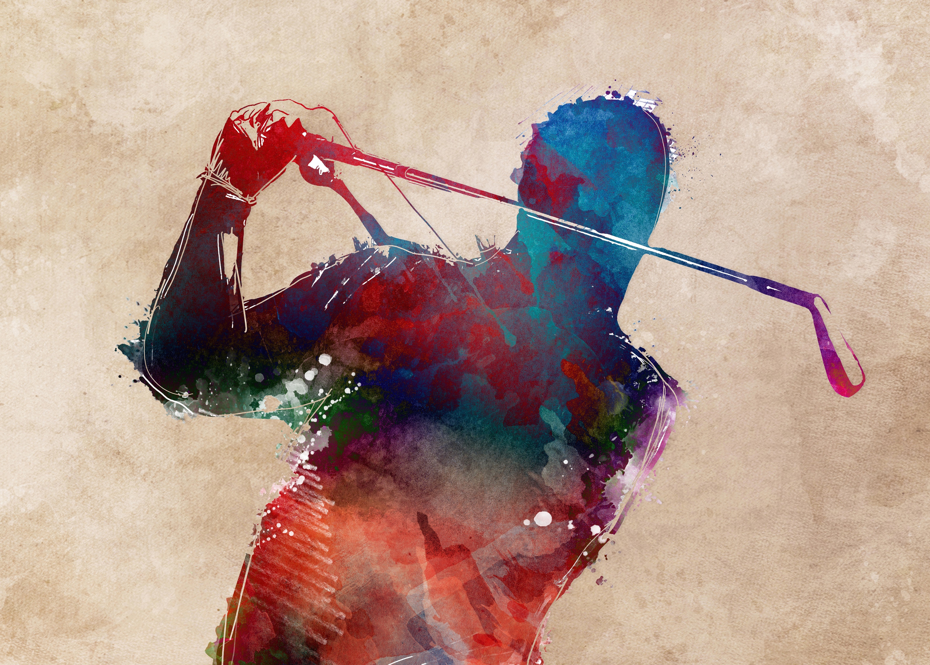 Golfer Sport Art Wall Mural - Murals Your Way