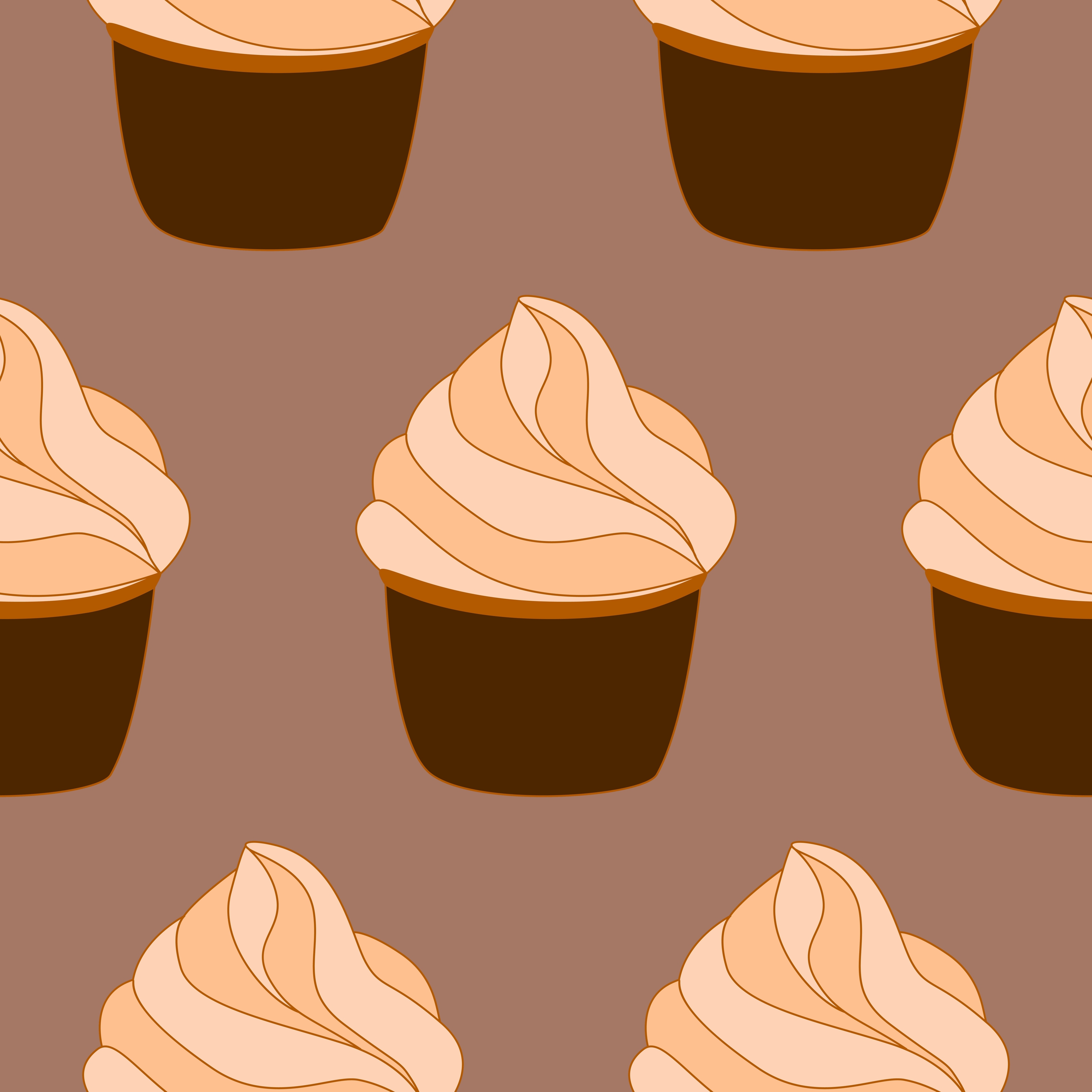 Cupcakes Illustration Pattern Wallpaper - Murals Your Way