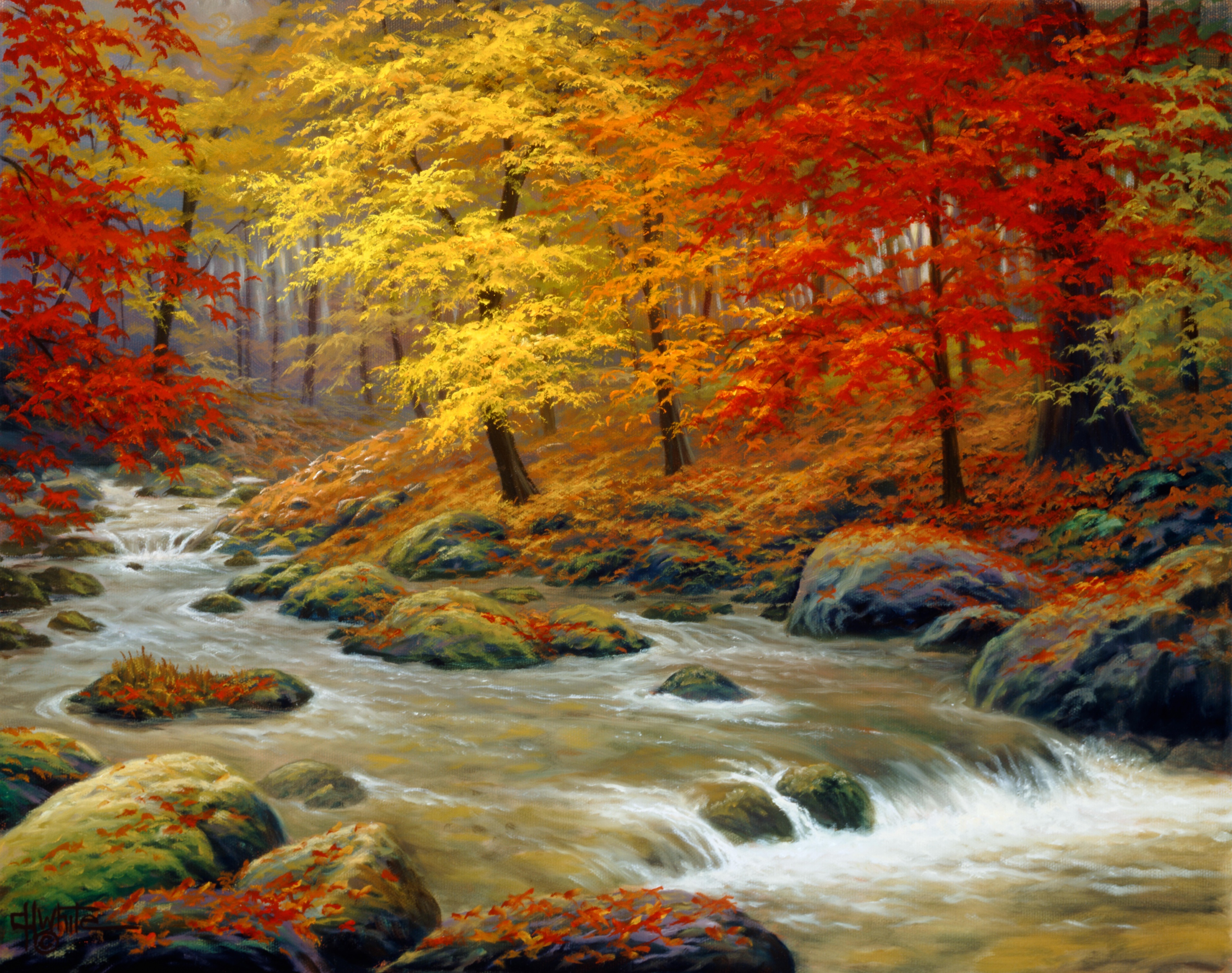 Autumn In Boulder Creek Mural - Murals Your Way